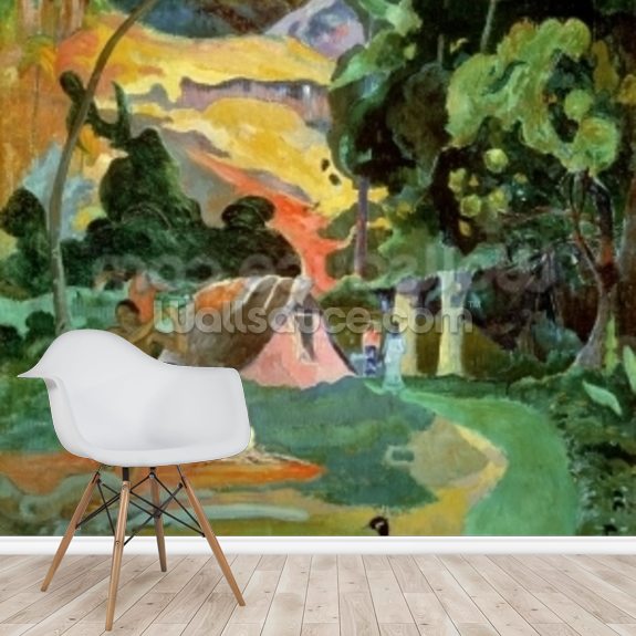 Paul Gauguin Matamoe - Peacocks Wallpaper | Wallsauce UK